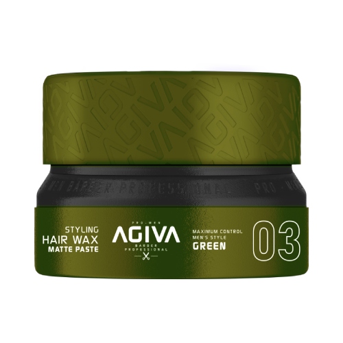 ווקס לשיער Agiva Hair Wax 03 GREEN Hair Wax Matte Paste 155mL אגיבה ...