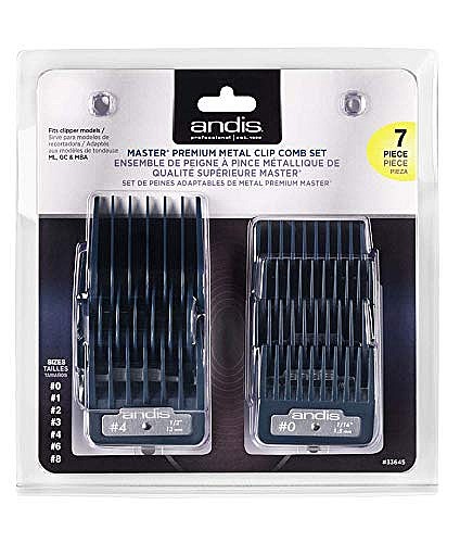 סט מסרקי פרימיום מקורי לאנדיס מאסטר Andis Master Series Premium Metal Hair Clipper Attachment ...