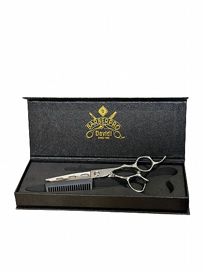 מספריים עם מסרק מובנה 6 אינץ' מבית BarberPRO | מספריים מקצועיות לספר | ציוד למספרות | דוידיDdavidi